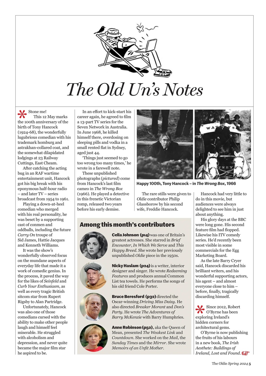 The Oldie Magazine Subscriptions and Spring 2024 Issue | Pocketmags