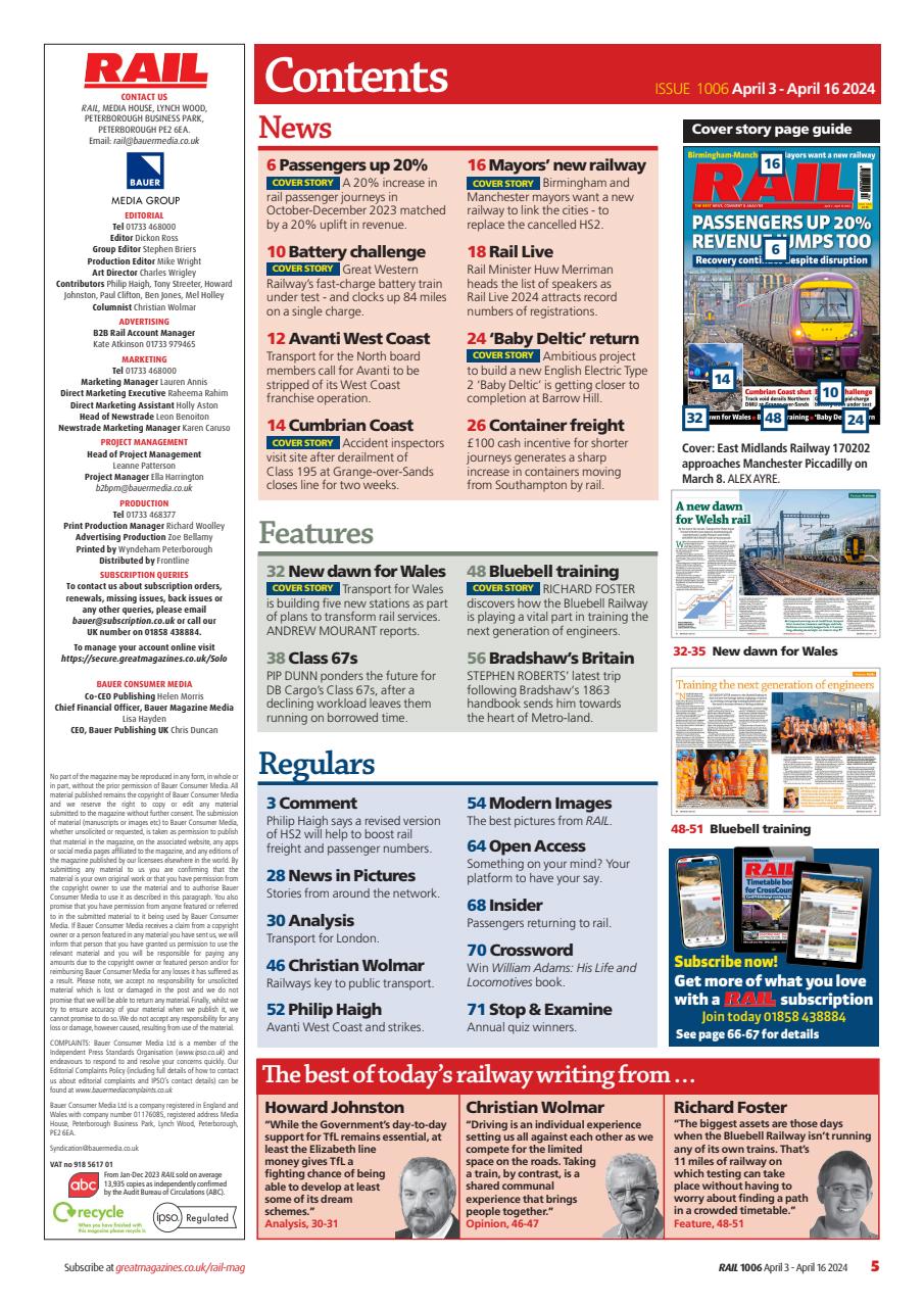 Rail Magazine Subscriptions and 1006 Issue | Pocketmags