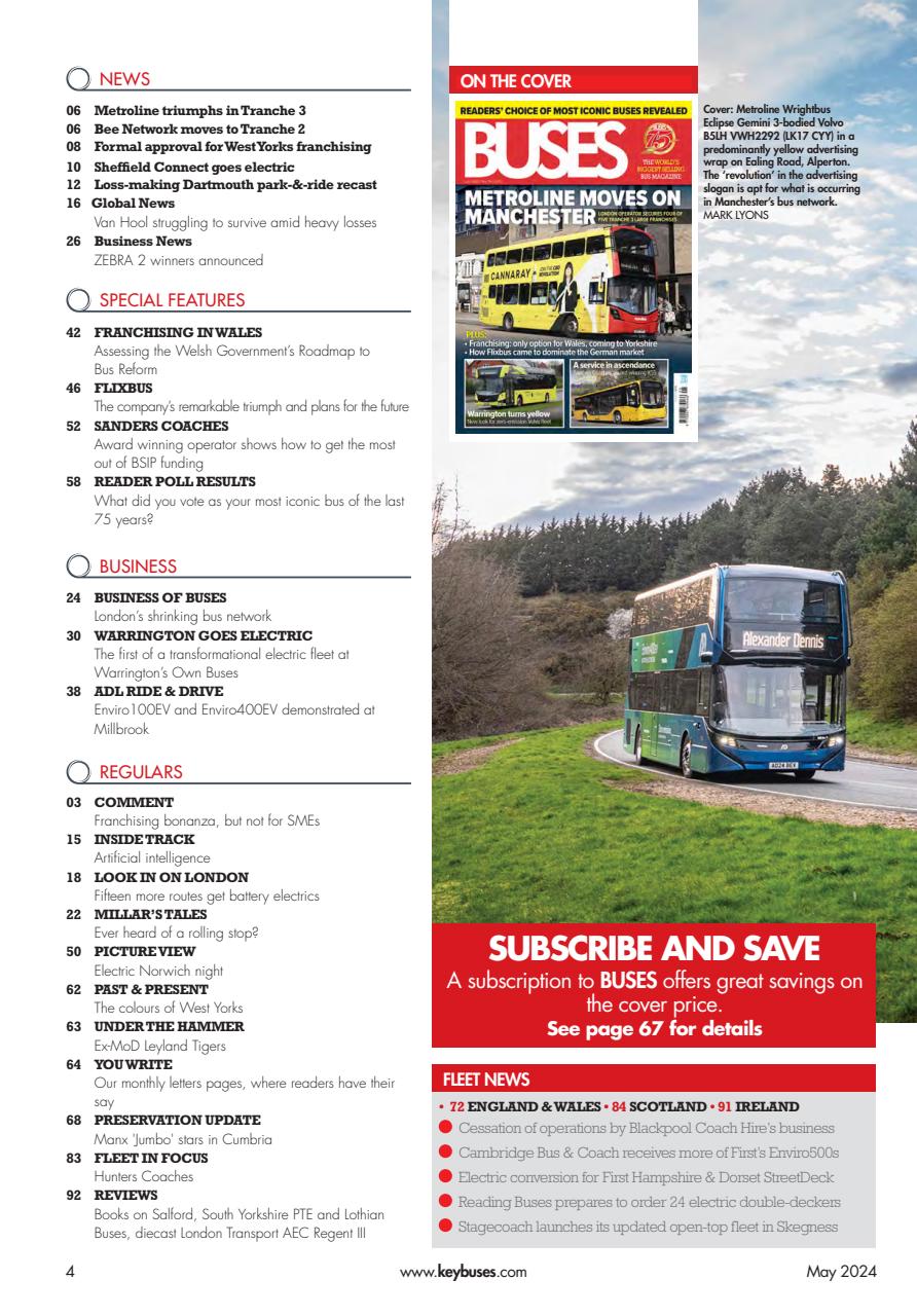 Buses Magazine Abonnements et May 2024 édition | Pocketmags