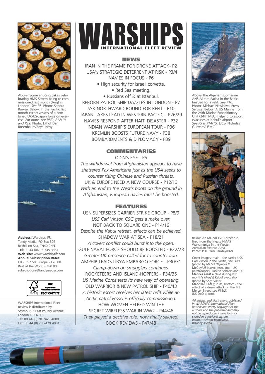 Warships International Fleet Review Magazine - Oct-21 Back Issue