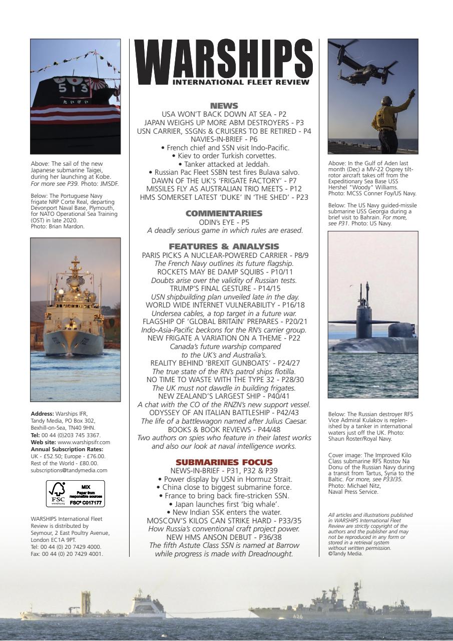 Warships International Fleet Review Magazine - Feb-21 Back Issue