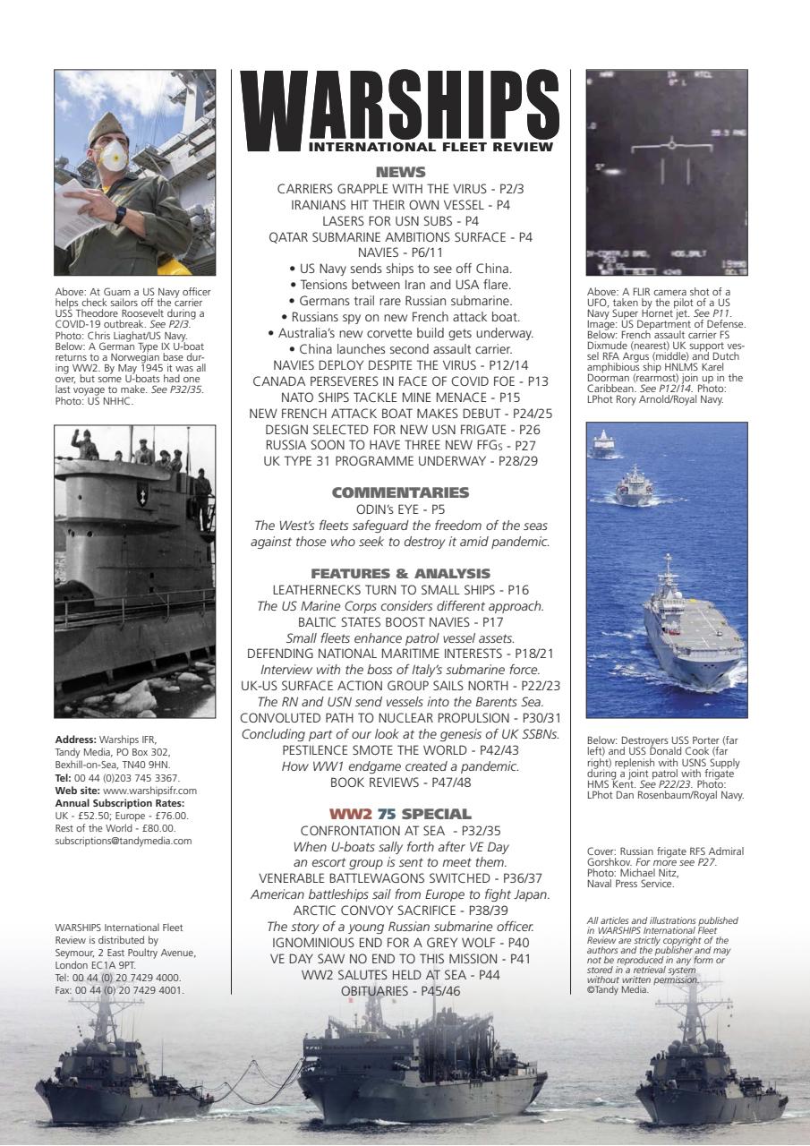 Warships International Fleet Review Magazine - Jun/Jul-20 Zurück Ausgabe