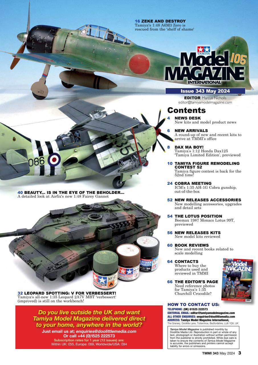Tamiya Model Magazine Subscriptions and 343 Issue