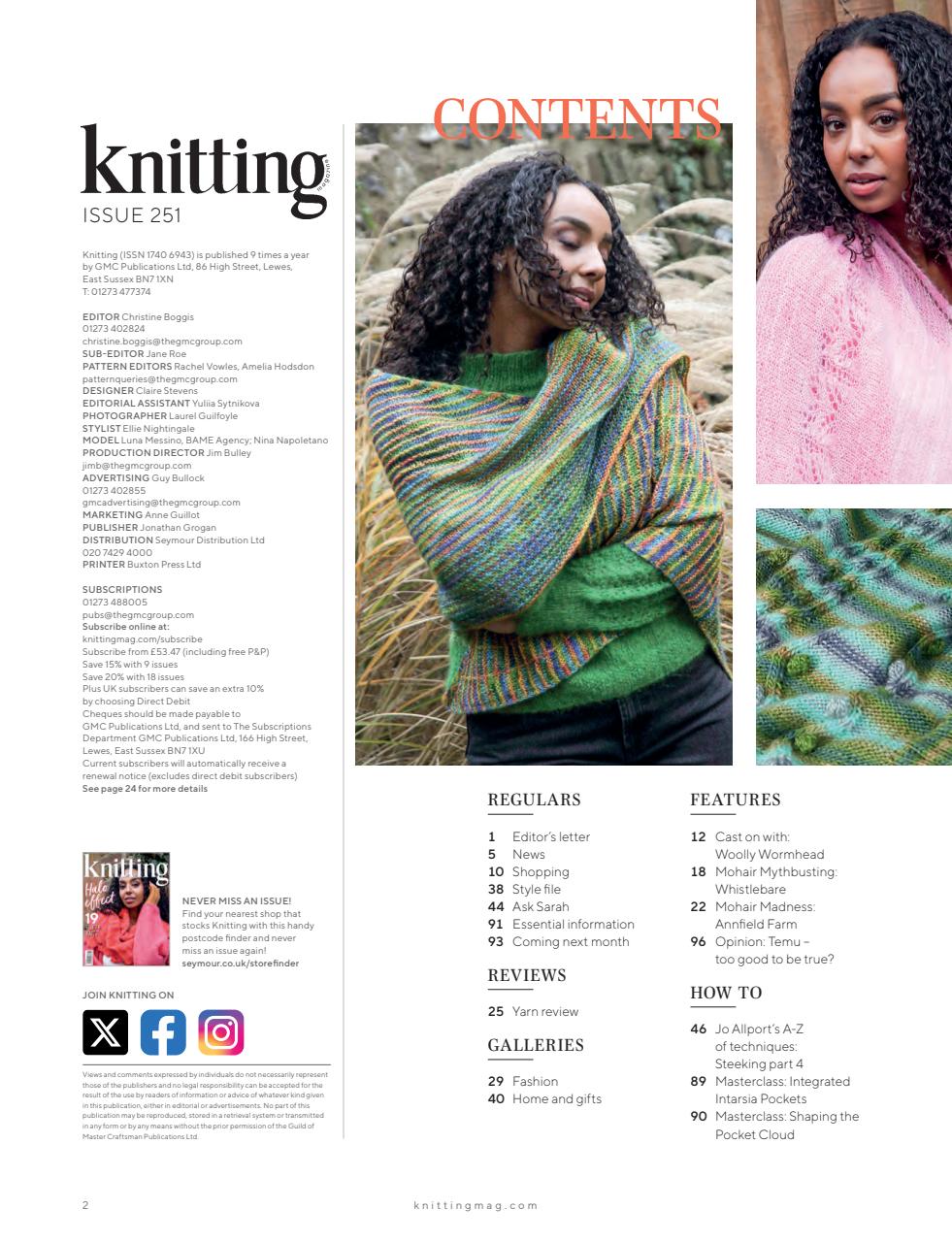 Knitting Magazine Subscriptions and Issue 251 Issue