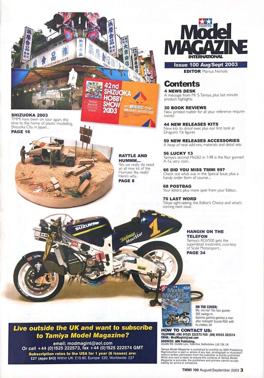 Tamiya Model Magazine - 100 Back Issue