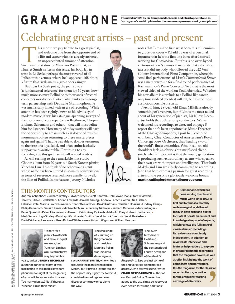 Gramophone Magazine Subscriptions and May 2024 Issue | Pocketmags