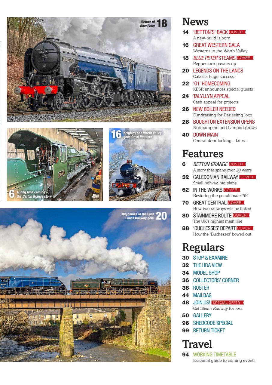 Steam Railway Magazine Subscriptions and 557 Issue