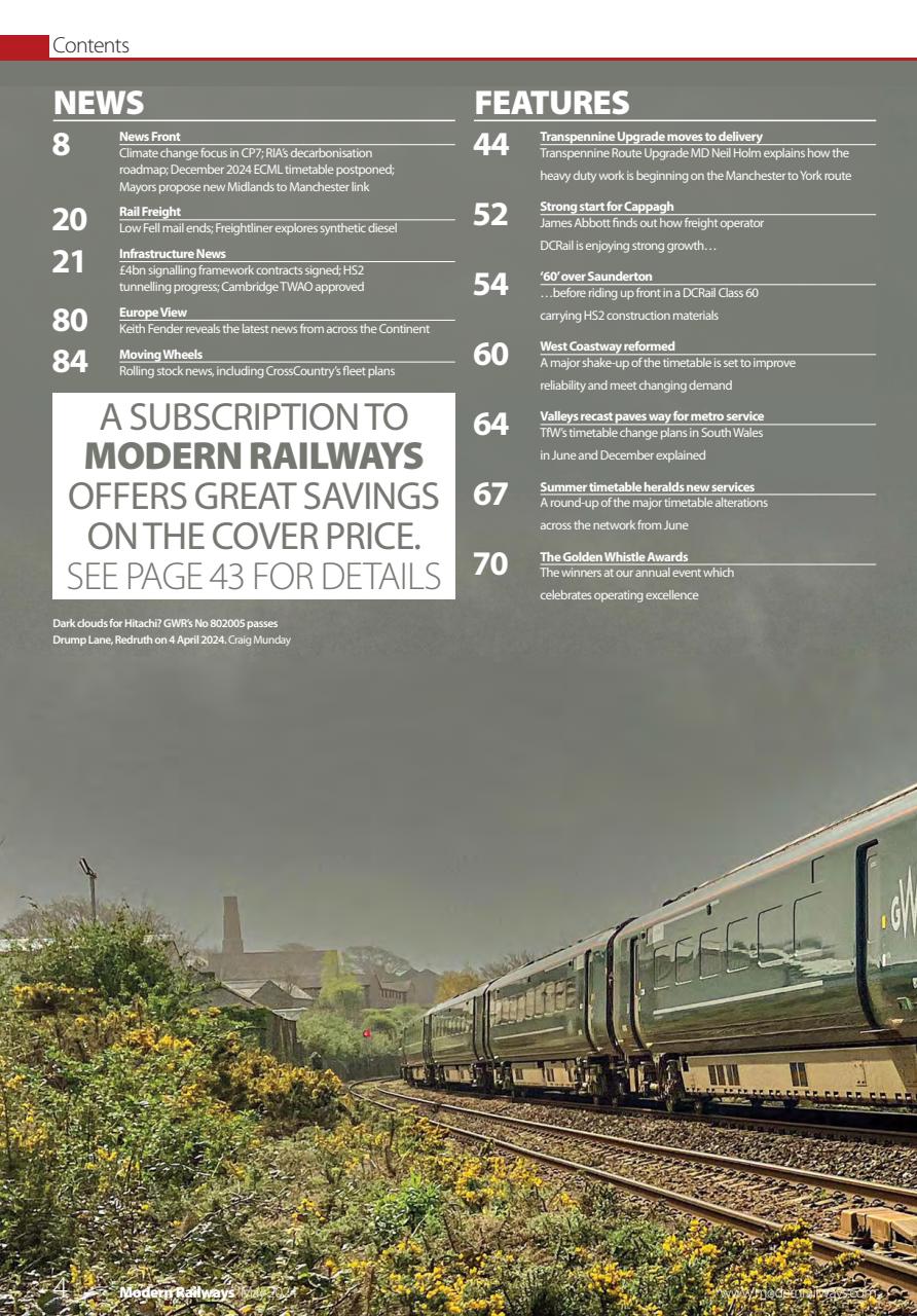 Modern Railways Magazine Subscriptions and May 2024 Issue
