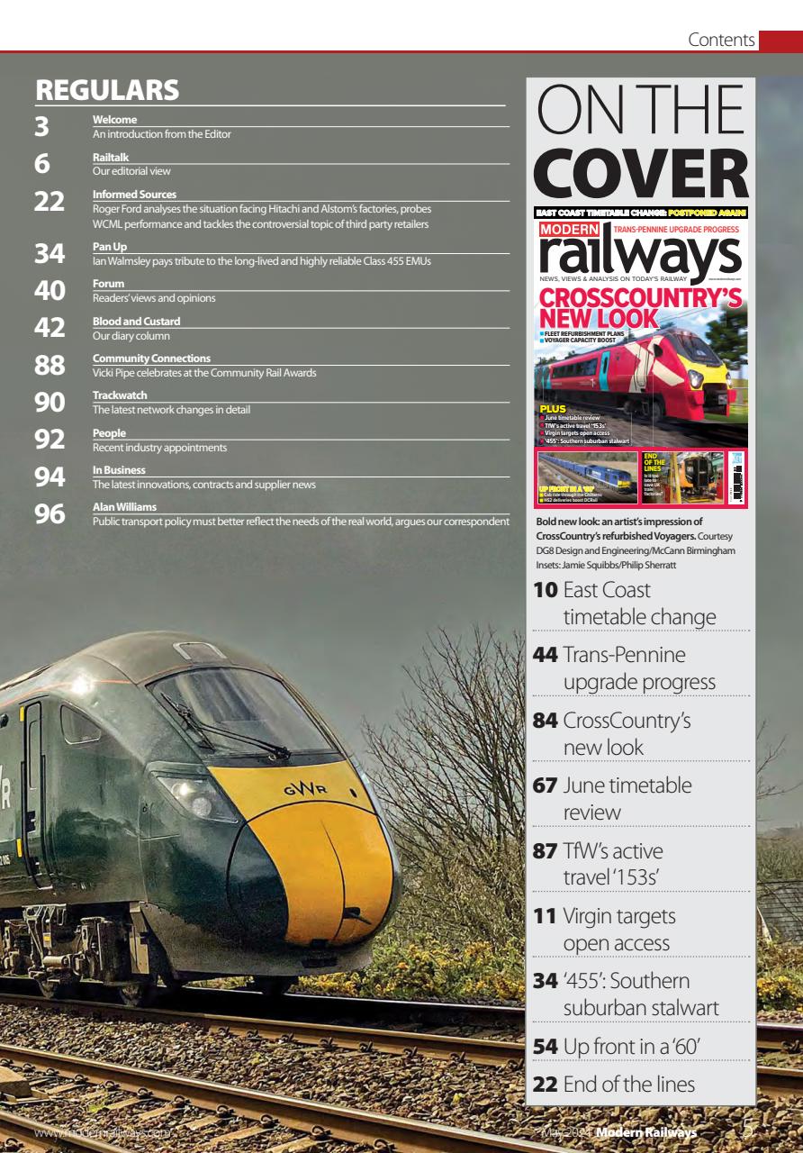 Modern Railways Magazine Subscriptions and May 2024 Issue