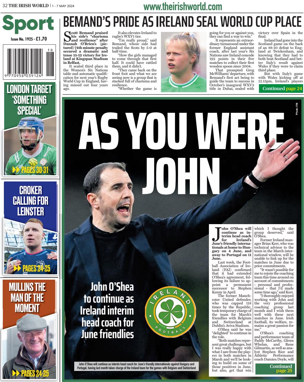 Irish World Magazine Subscriptions and 1925 Issue | Pocketmags