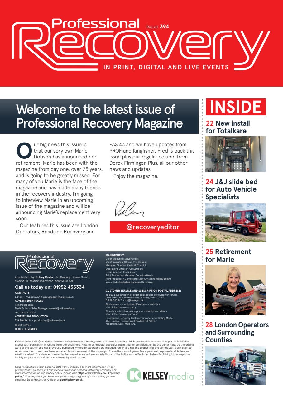 Professional Recovery Magazine Subscriptions and Issue 394 Issue | Pocketmags