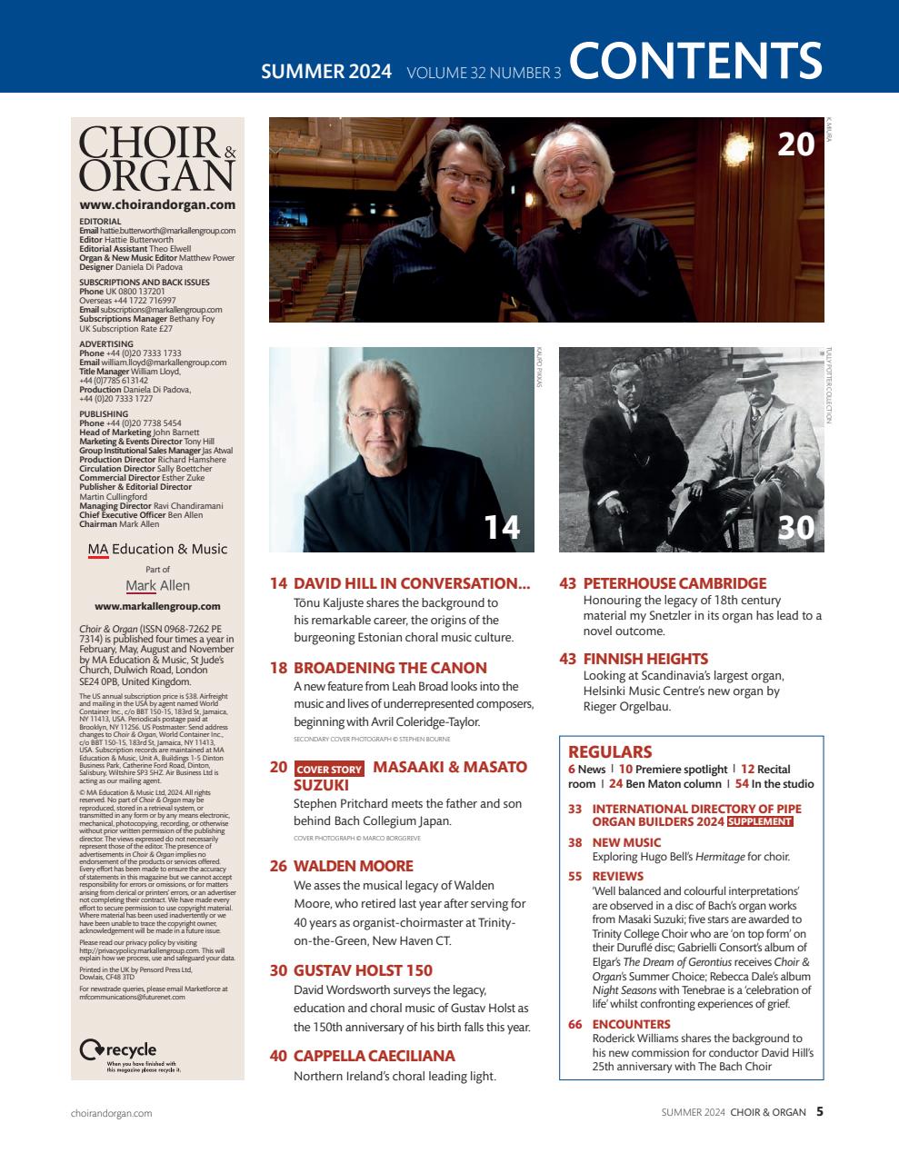 Choir & Organ Magazine Subscriptions and Summer 24 Issue | Pocketmags