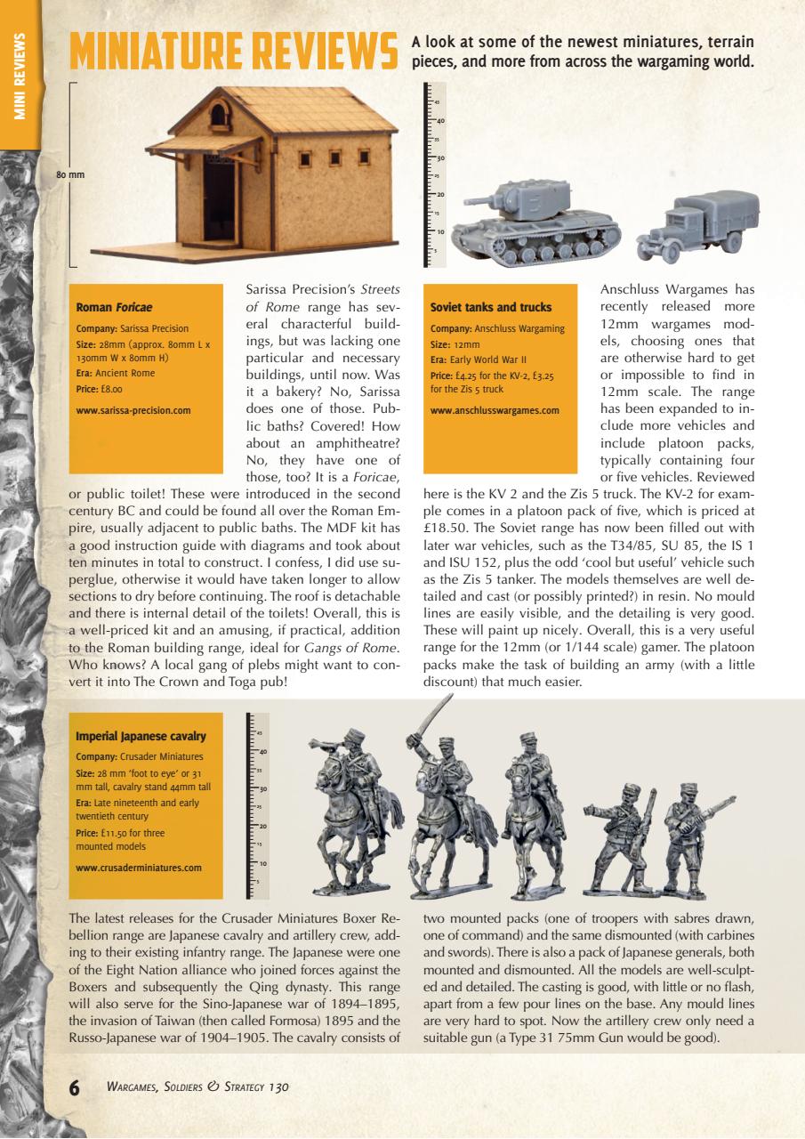 Wargames, Soldiers & Strategy Magazine Subscriptions and WSS 130 Issue ...