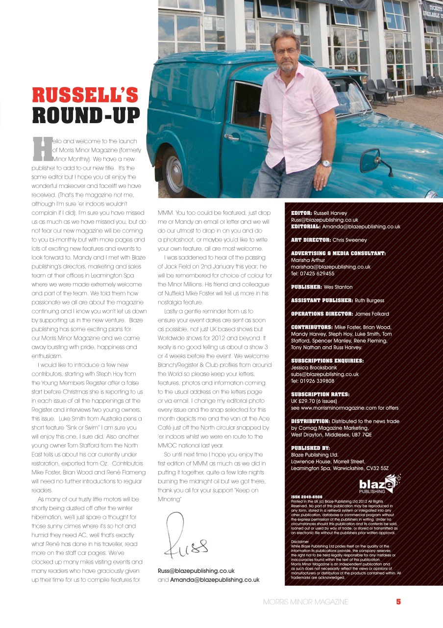 Morris Minor Magazine - 198 Back Issue