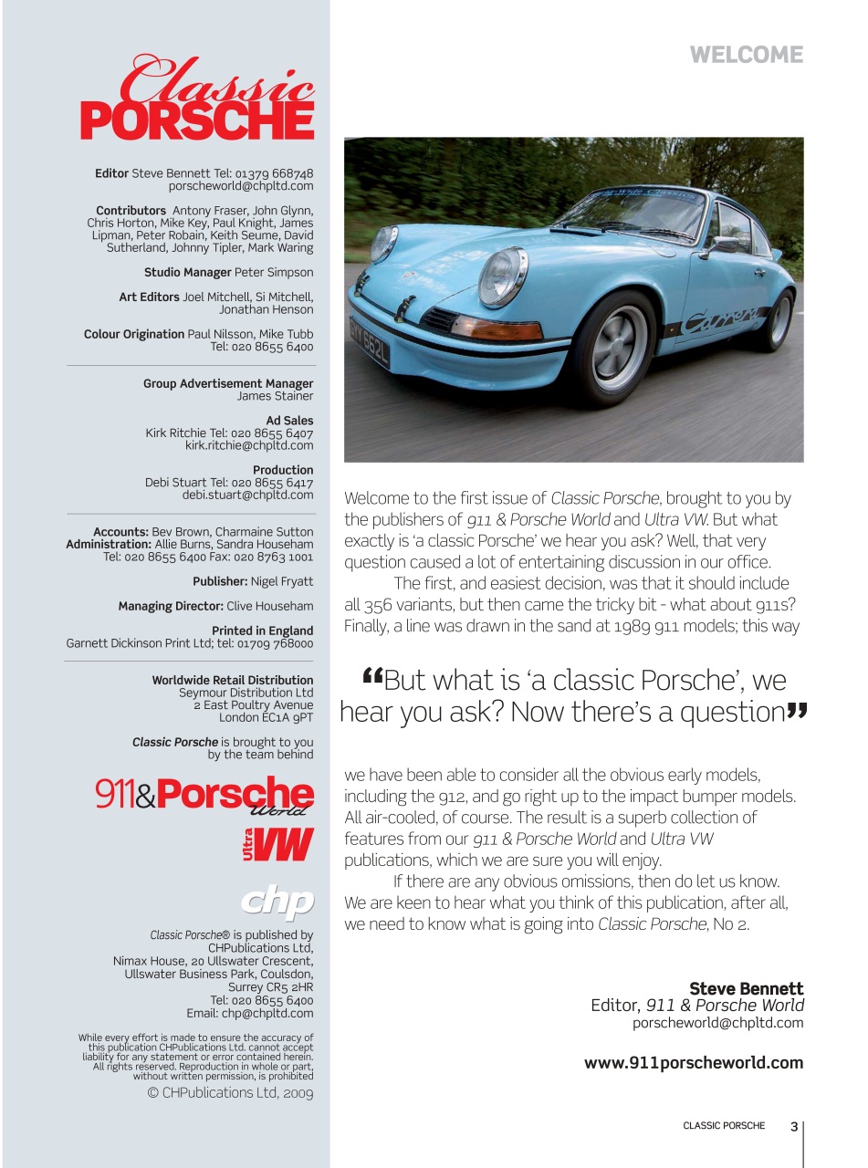 Classic Porsche Magazine - Classic Porsche issue 1 Back Issue
