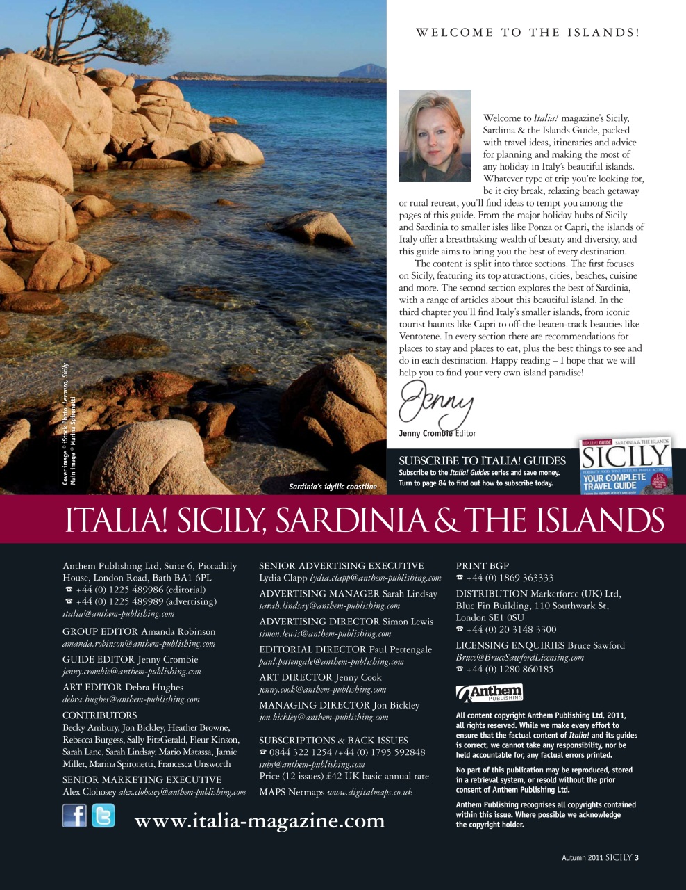 Italia! Guide Magazine - Sicily, Sardinia & The Islands 2011 Vorige editie