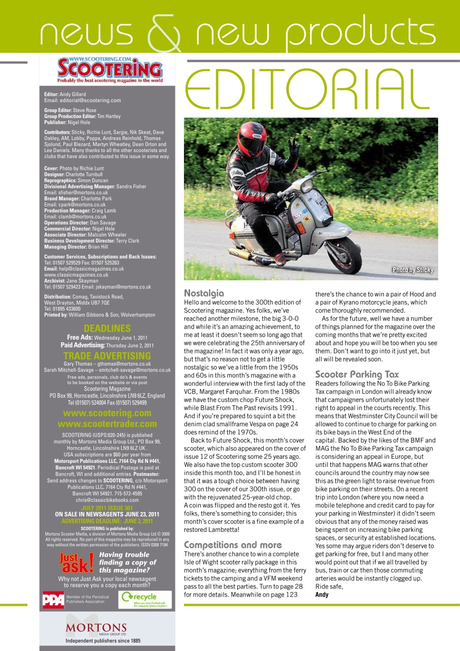 Scootering Magazine - June 2011 Back Issue