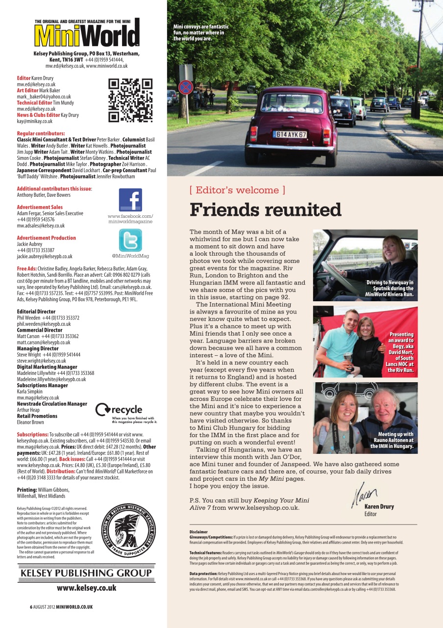Mini World Magazine - Mini World August 2012 Zurück Ausgabe