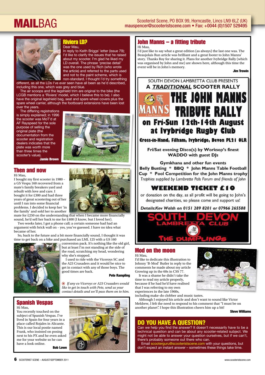 Classic Scooterist Magazine - Aug-Sep 2011 Back Issue