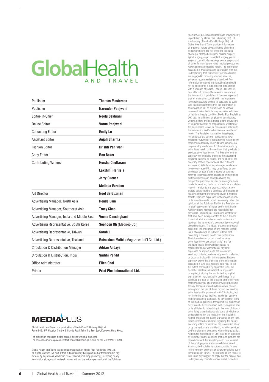 Global Health and Travel Magazine - Summer 2012 Back Issue
