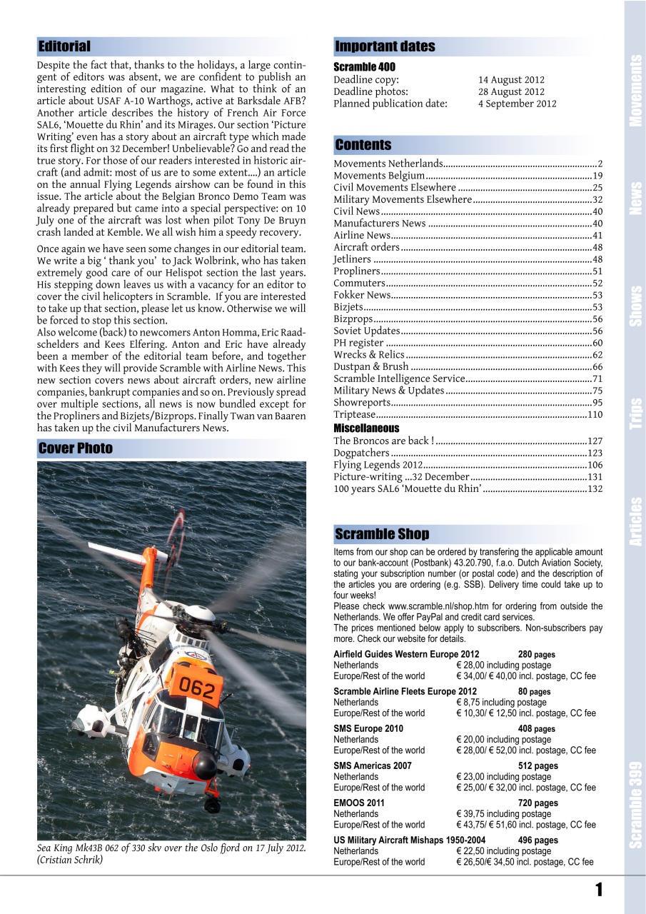 Scramble Magazine - 399 - August 2012 Back Issue