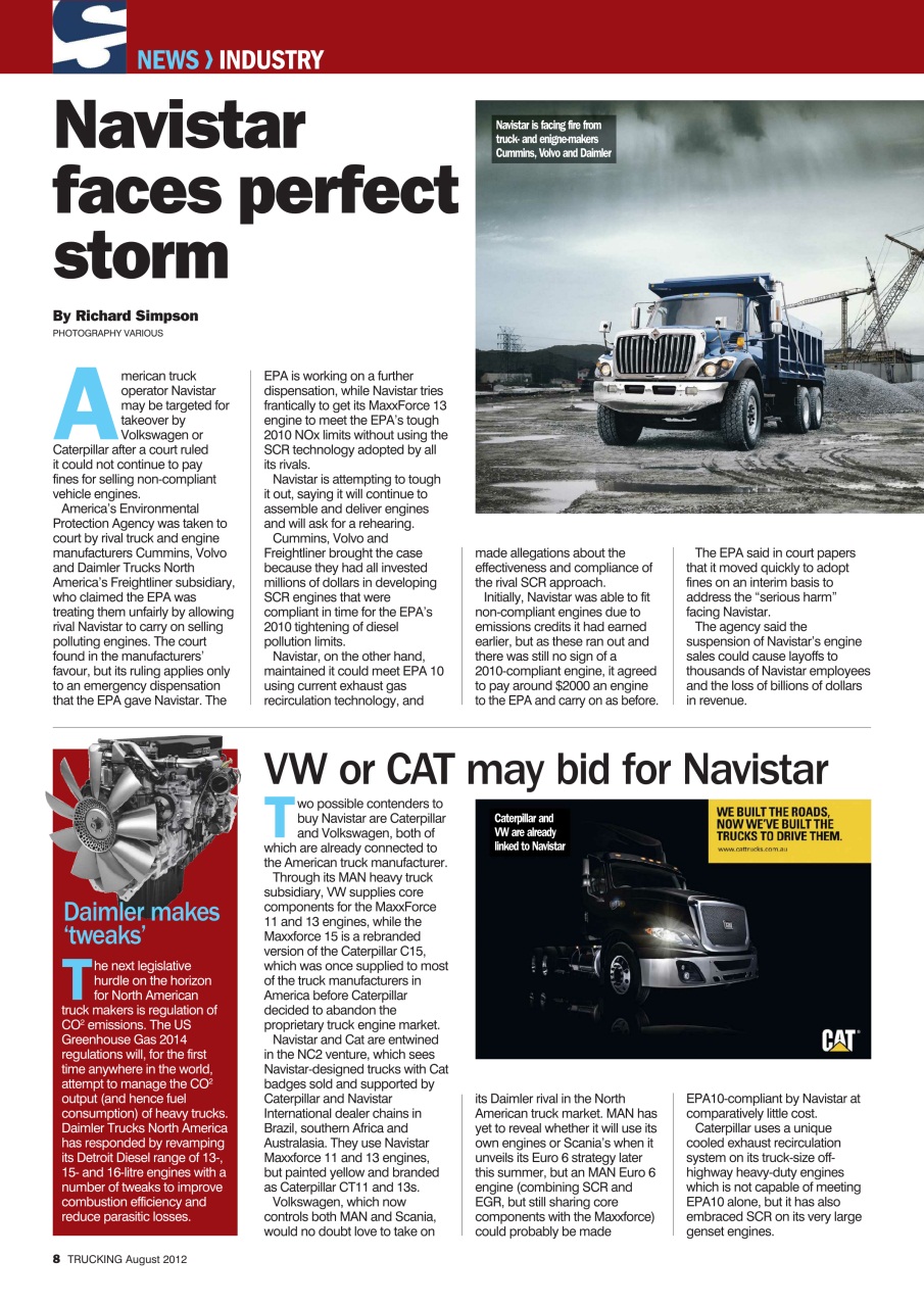Trucking Magazine - Trucking August 12 Back Issue