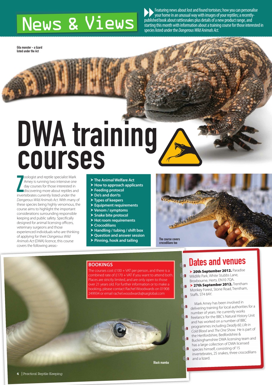 Practical Reptile Keeping Magazine - No.41 Reptile training Back Issue