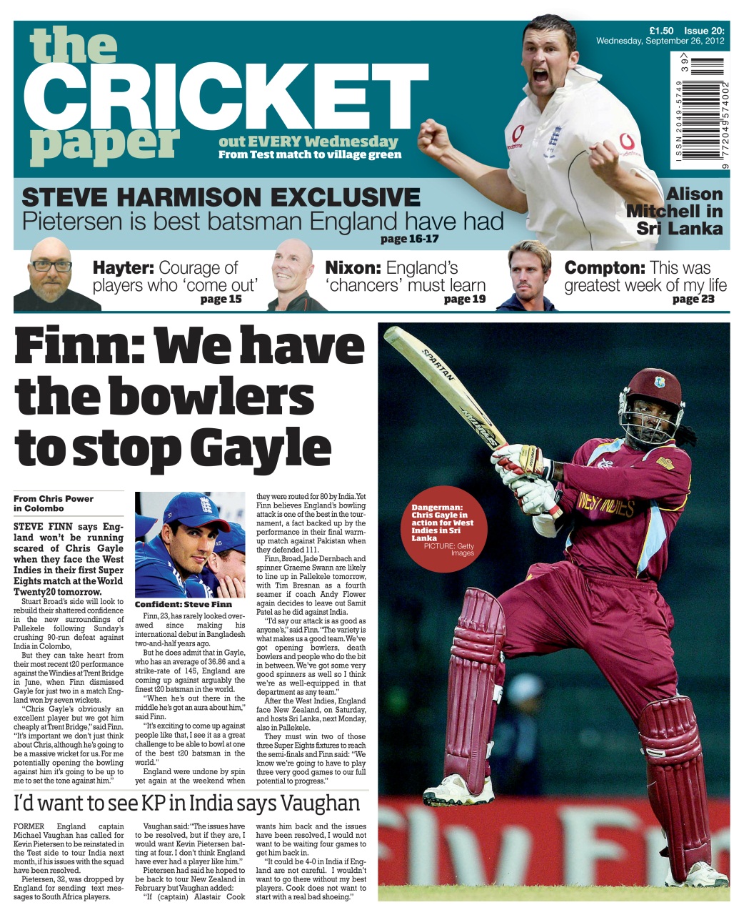 The Cricket Paper Magazine - 26th September 2012 Subscriptions | Pocketmags