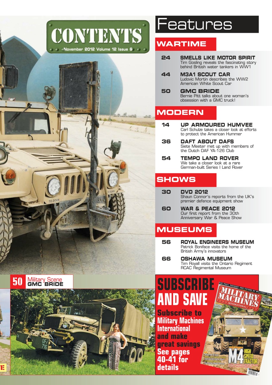 Military Machines International Magazine - November 2012 Back Issue
