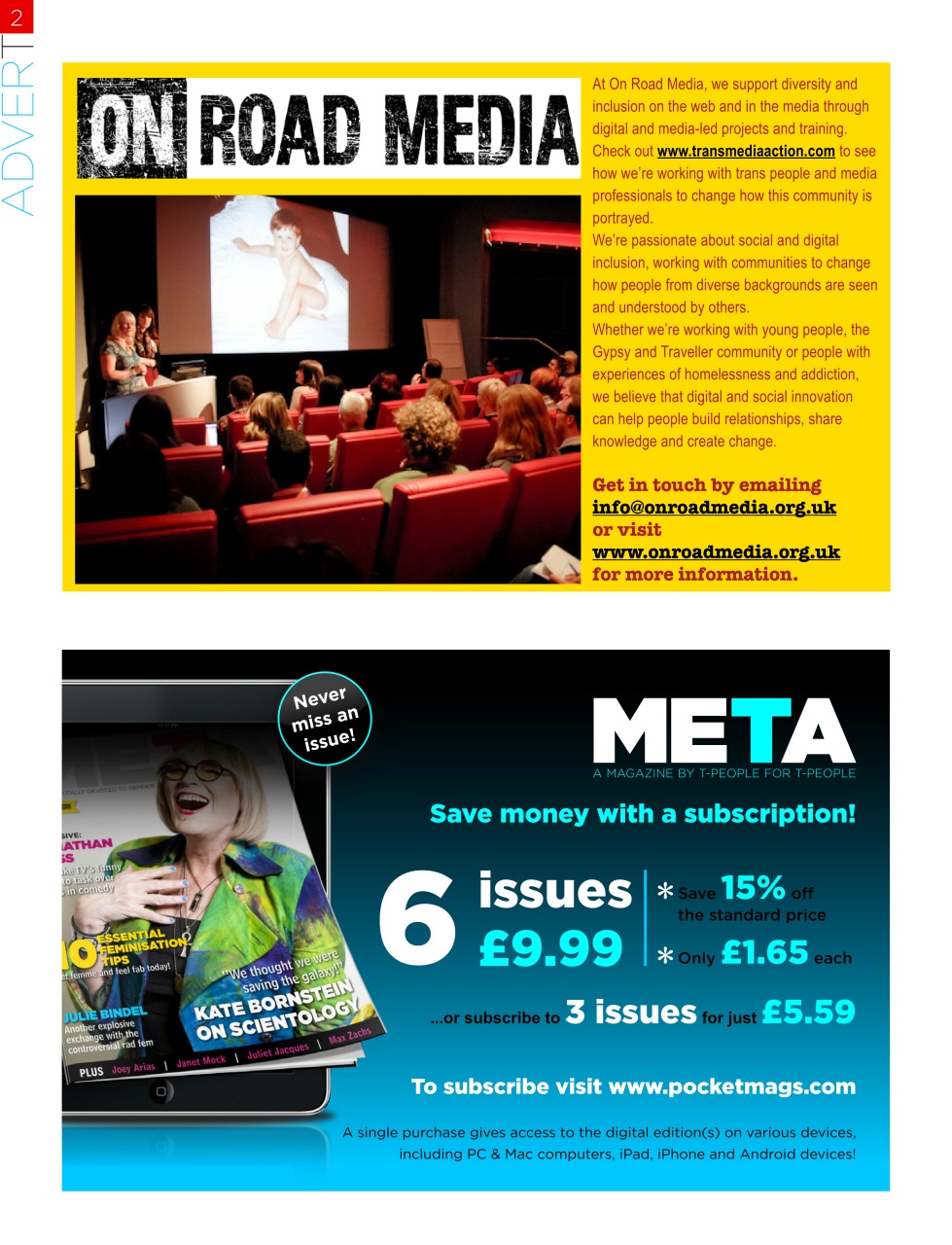 META Magazine Subscriptions and issue 4 Issue