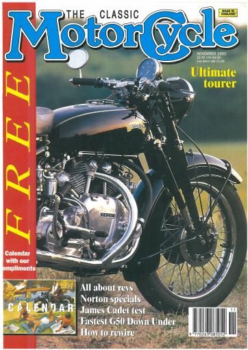 The Classic MotorCycle Magazine - November 1993 Back Issue
