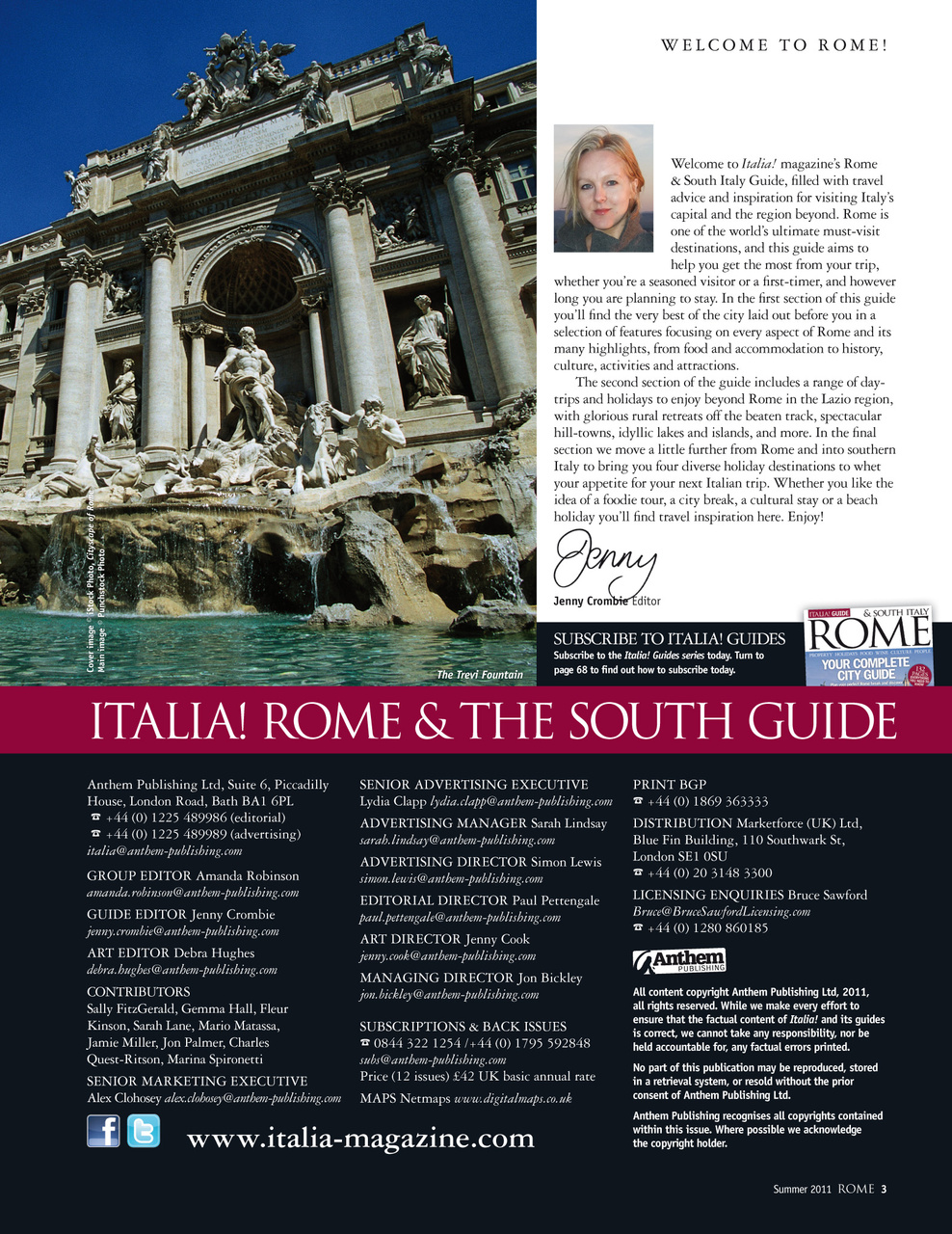 Italia! Guide to Rome Magazine Subscriptions and Italia! Guide to Rome ...