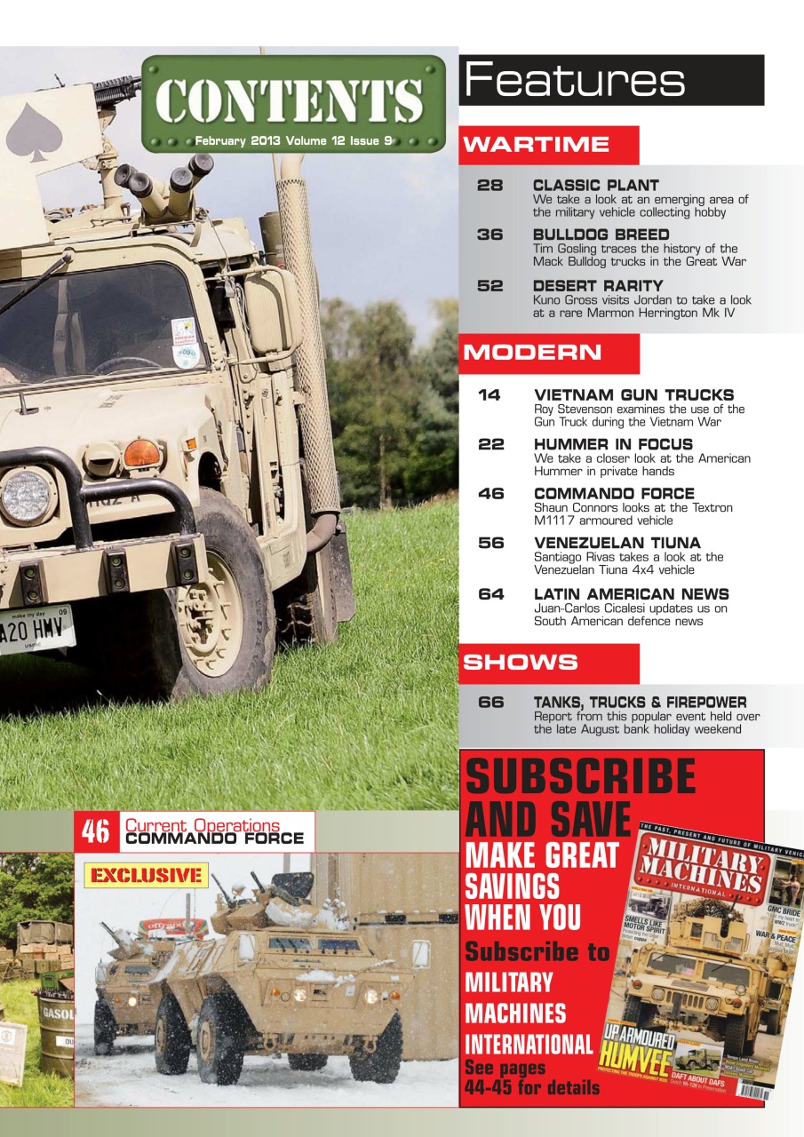Military Machines International Magazine - February 2013 Back Issue