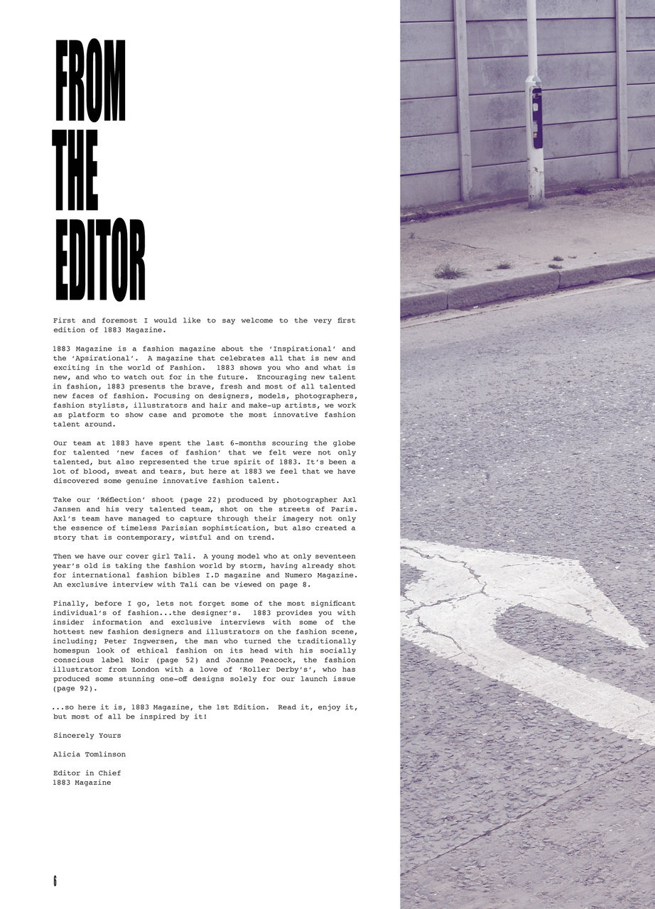 1883 Magazine - 1883 Magazine Issue 1 Back Issue