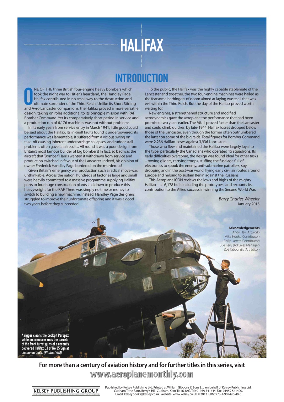 Aeroplane Icons Magazine - HP Halifax Back Issue