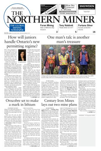 The Northern Miner Magazine - Vol. 99 No. 8 Back Issue