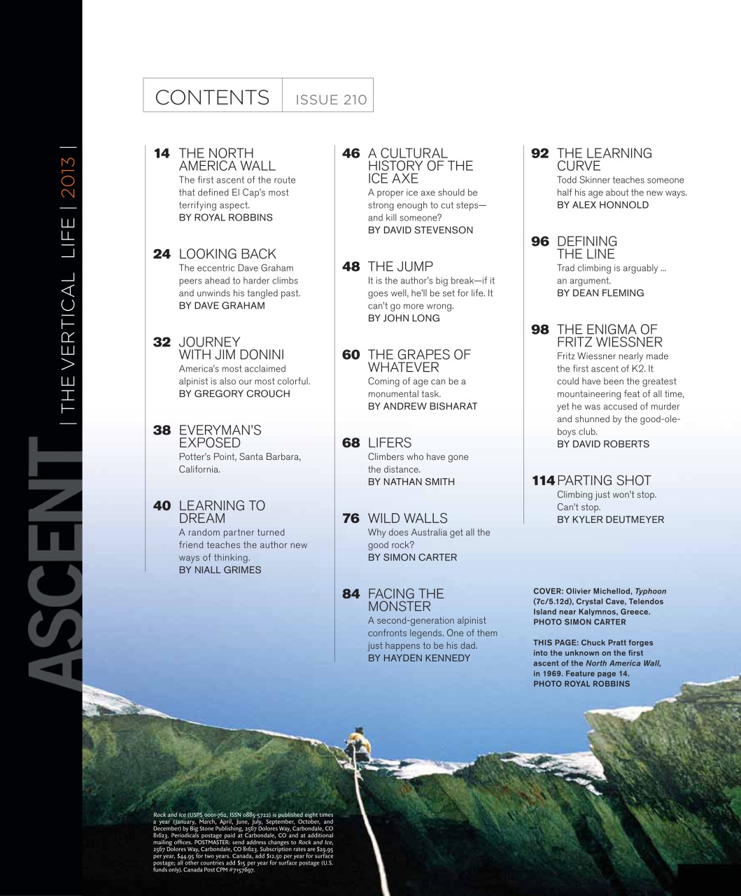 Rock and Ice Magazine - Ascent 2013 Back Issue