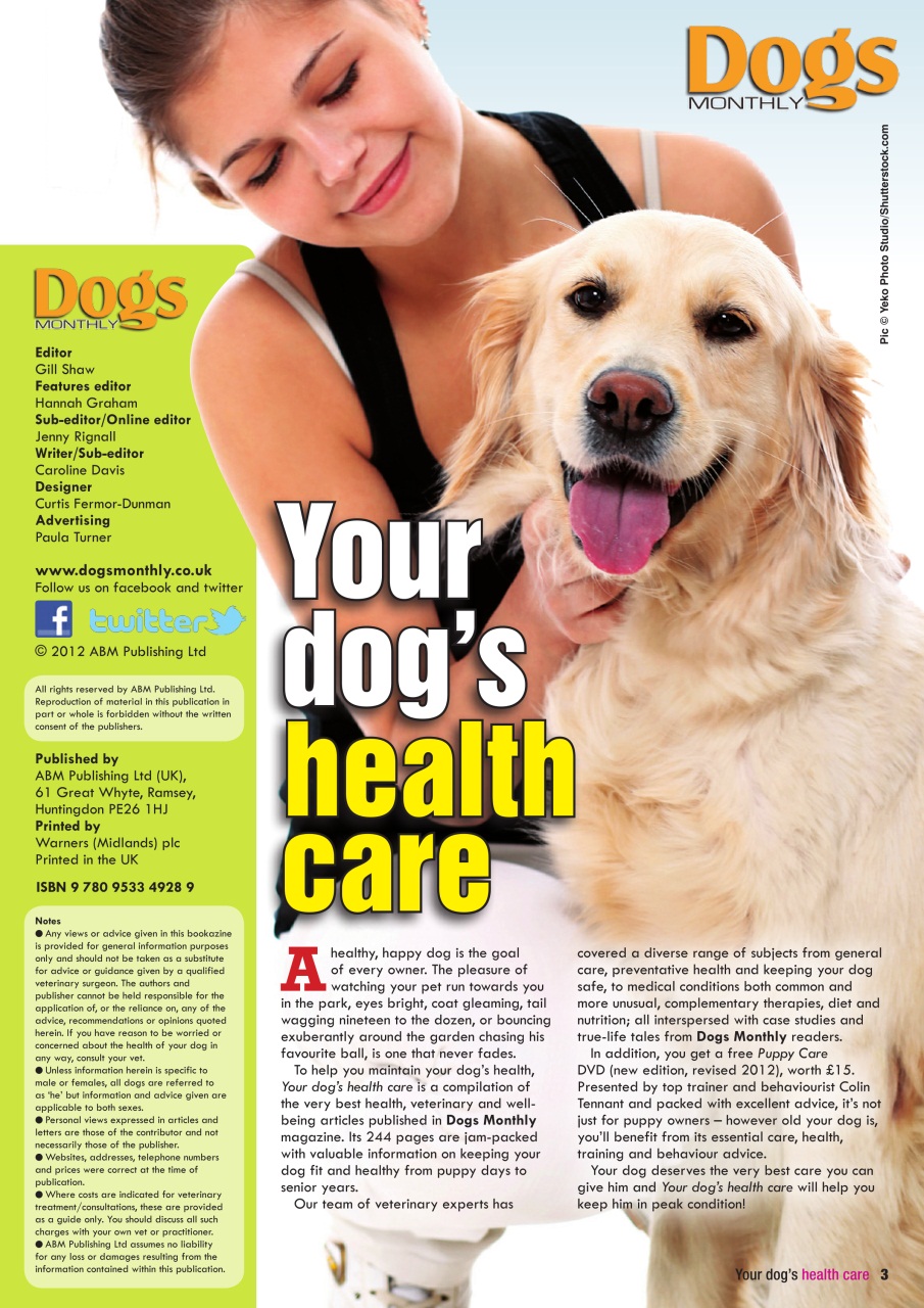 Dogs Monthly Magazine - Your Dog's Health Care Special Issue