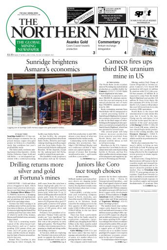 The Northern Miner Magazine - Vol. 99 No. 15 Back Issue