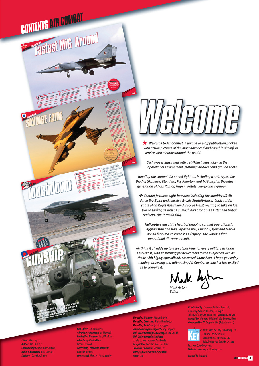 Air Combat Magazine Subscriptions and Air Combat Issue