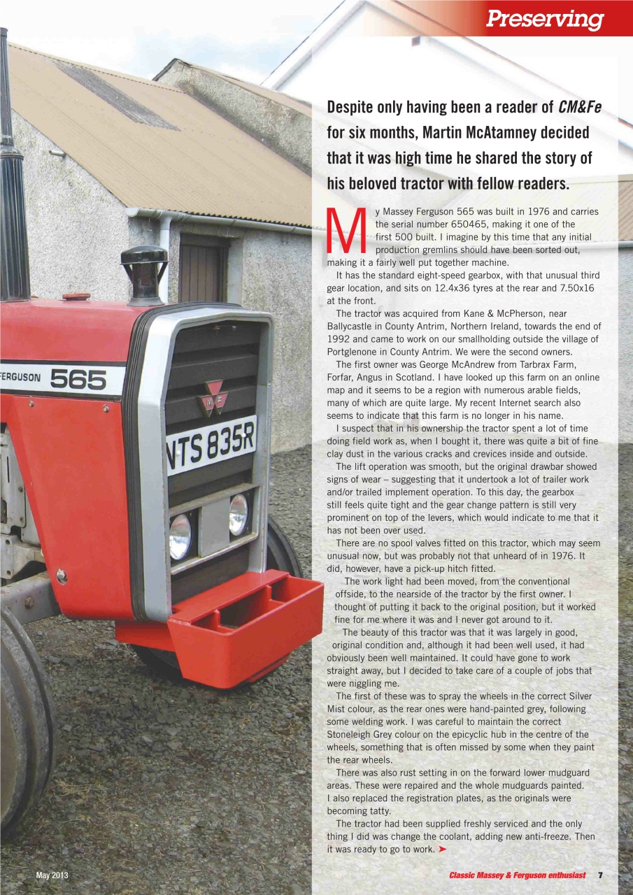 Classic Massey Magazine - Classic Massey May 2013 Back Issue
