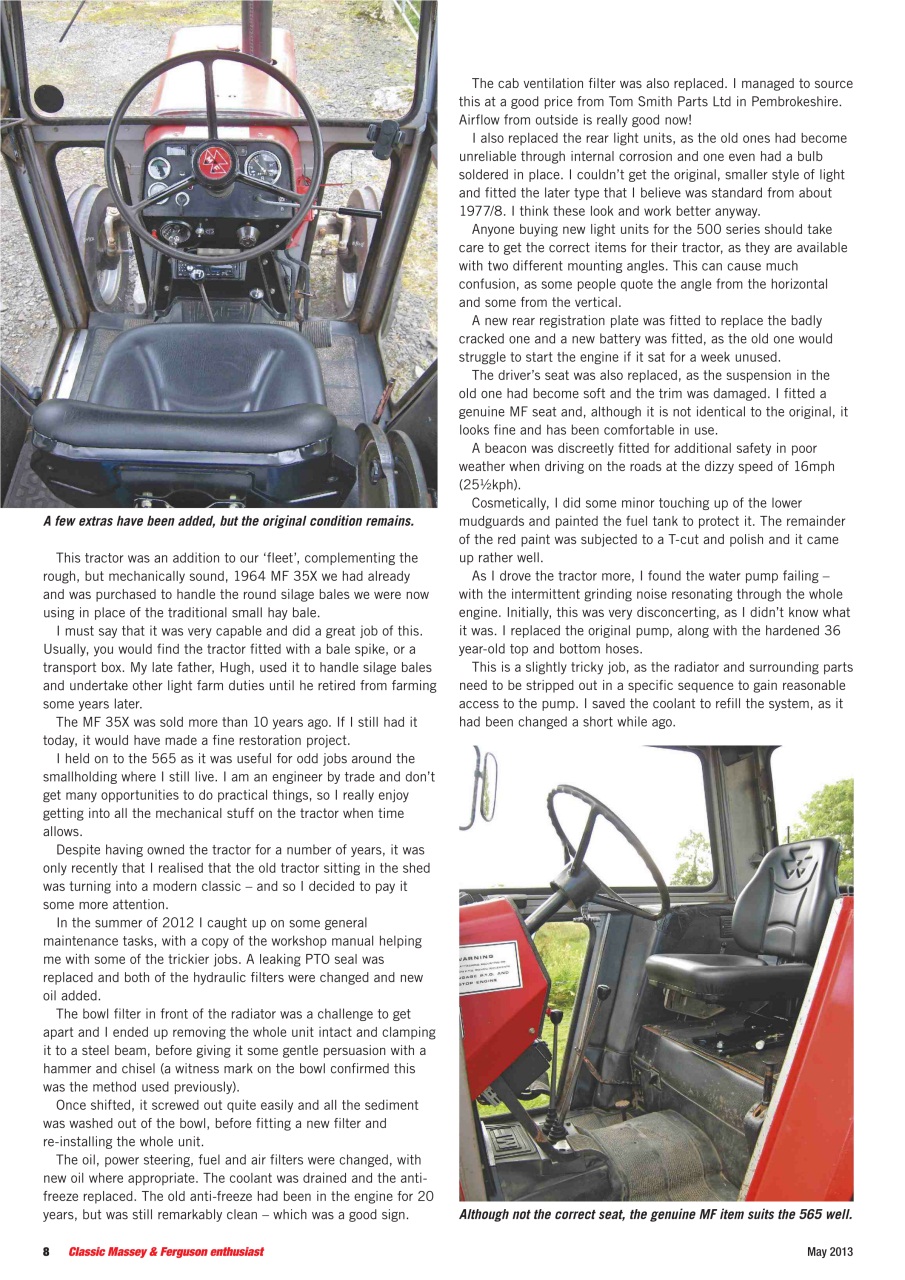 Classic Massey Magazine - Classic Massey May 2013 Back Issue