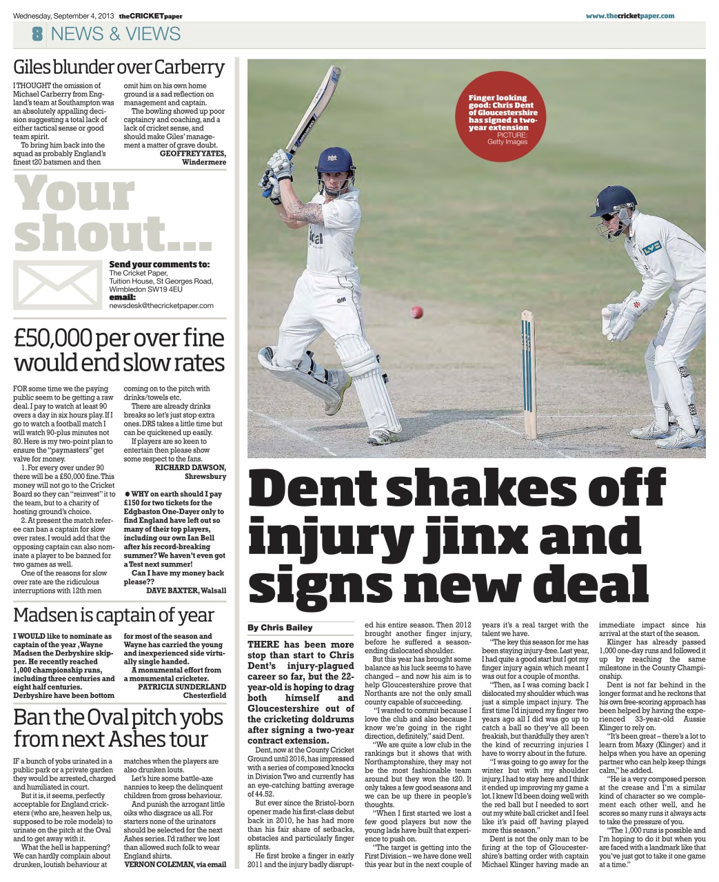 The Cricket Paper Magazine - Wednesday 4th September 2013 Subscriptions ...