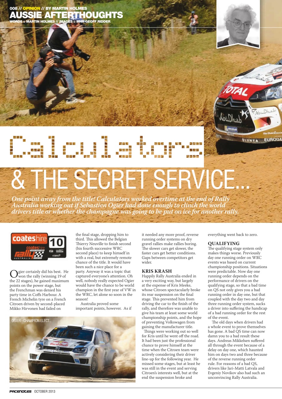 Pacenotes Rally magazine - Issue 116 - Oct 2013 Back Issue