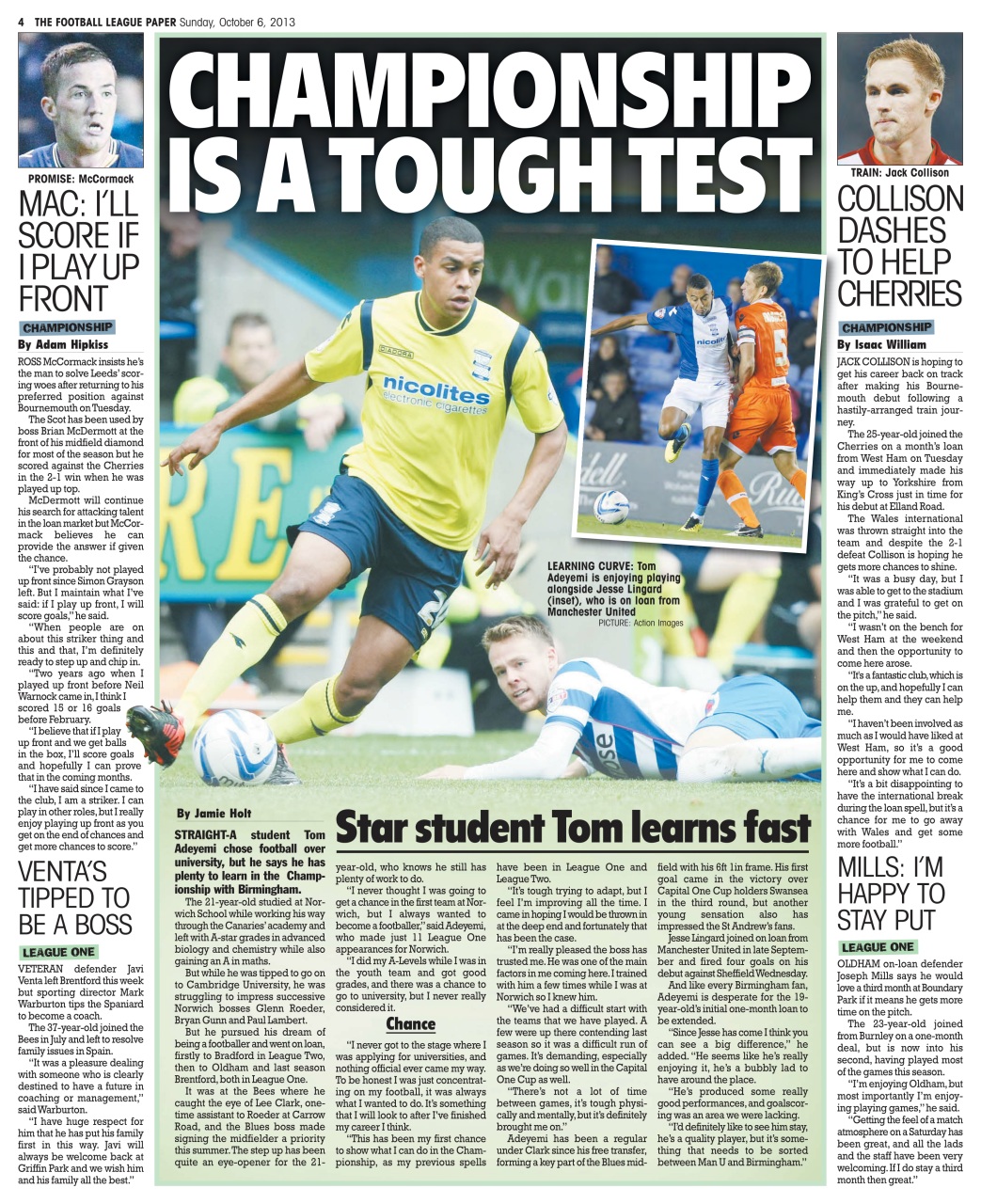 The Football League Paper Magazine - Sunday 6th October 2013 Back Issue