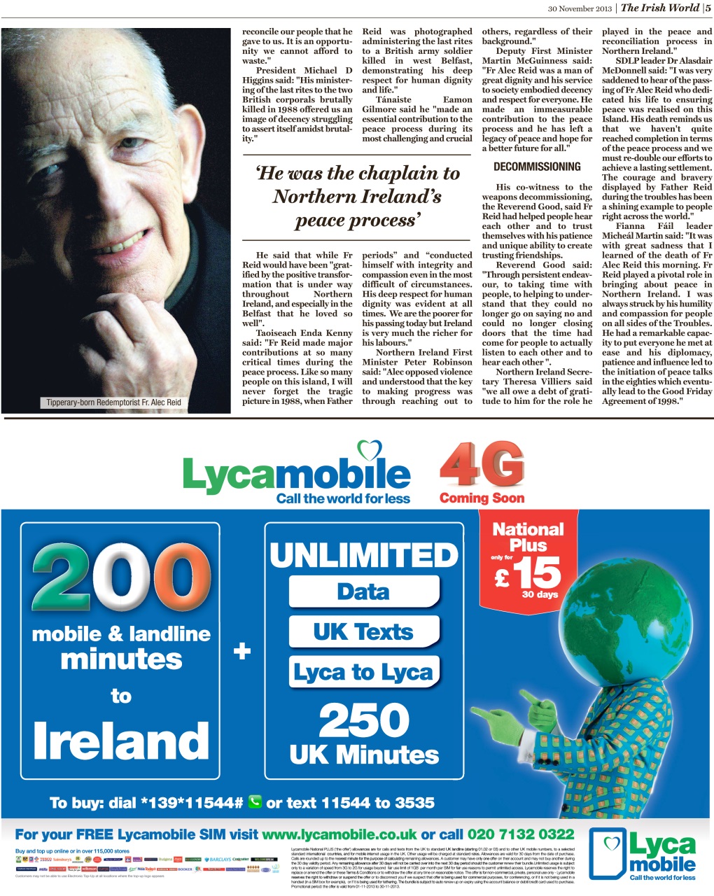 Irish World Magazine - 30-11-2013 Back Issue