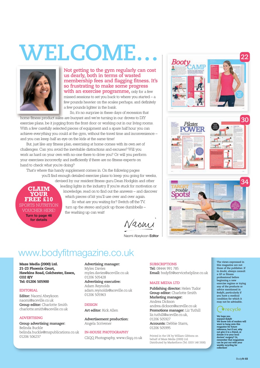 Health & Wellbeing Magazine - Gym Free Workouts Special Issue