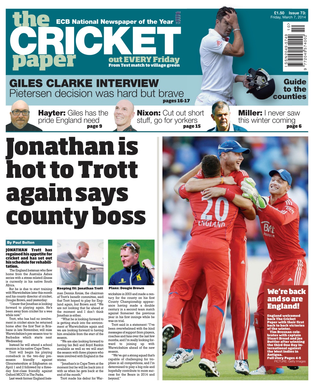 The Cricket Paper Magazine - 7th March 2014 Back Issue