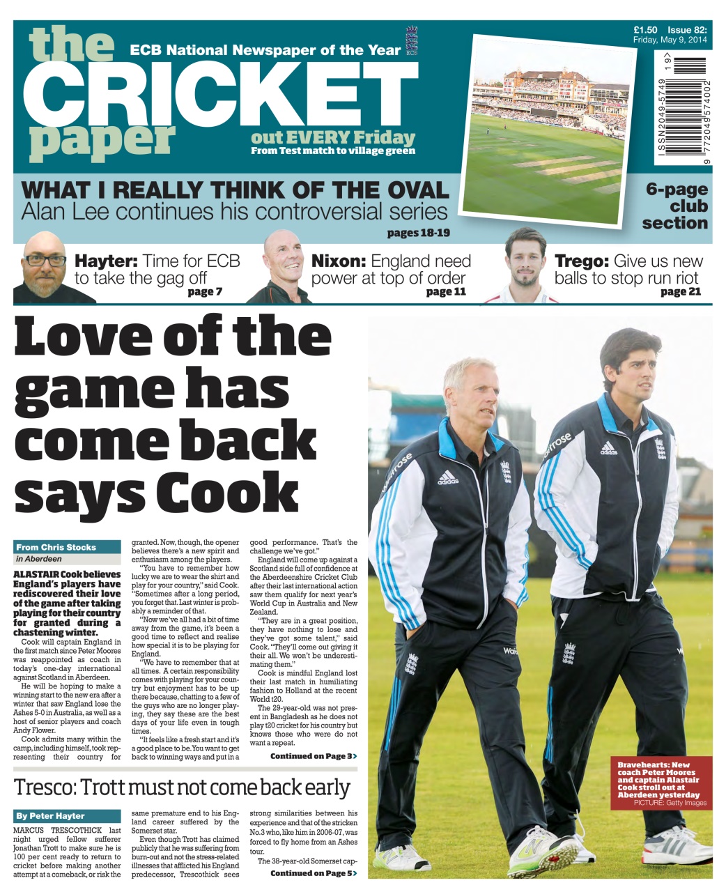 The Cricket Paper Magazine - 9th May 2014 Back Issue