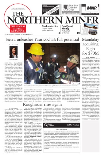 The Northern Miner Magazine - Vol. 100 No. 18 Back Issue